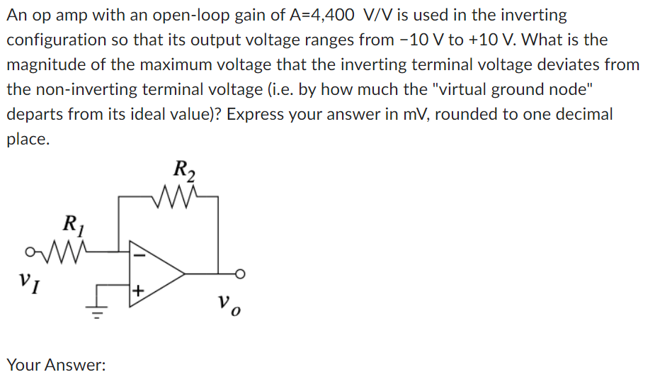 inverting opamp analysis answers needed