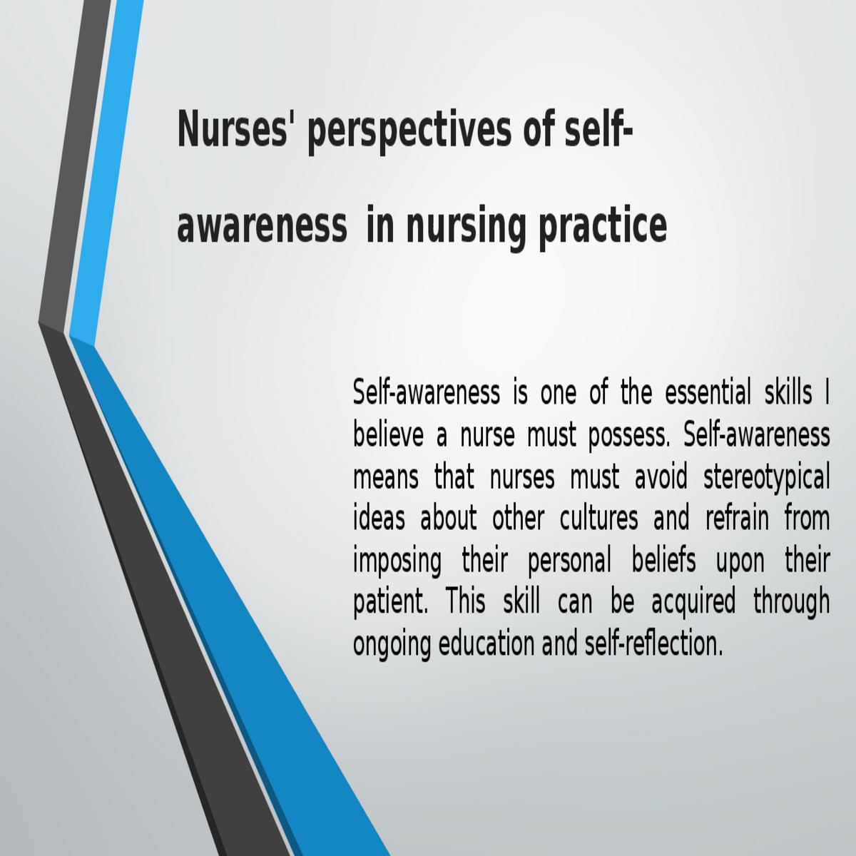 the importance self-awareness for nurses