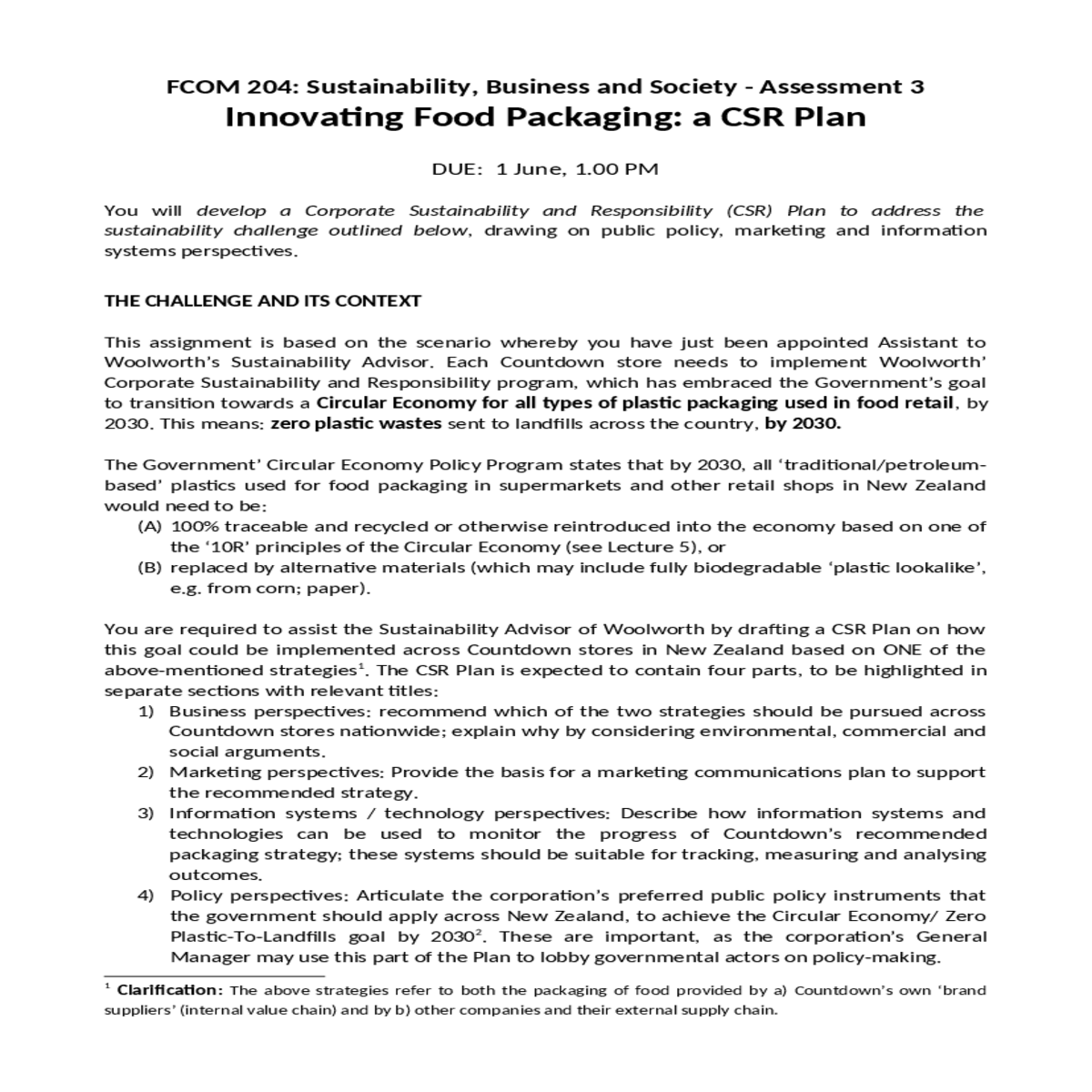 business and society assessment innovating food packaging csr plandue june