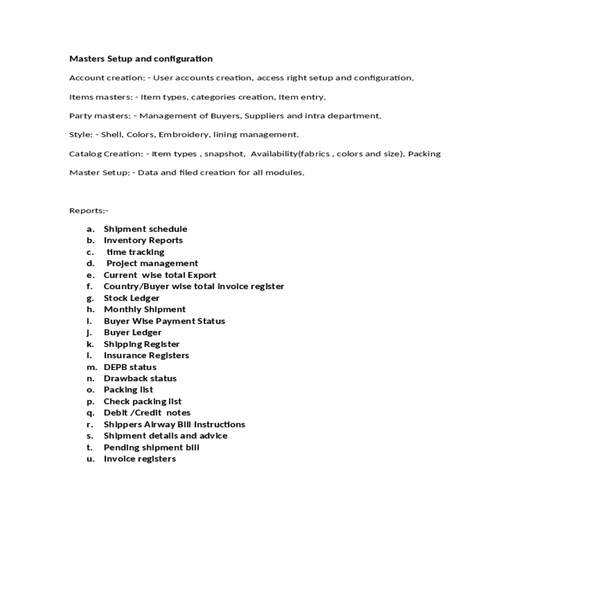 masters setup and configurationaccount creation user accounts creation