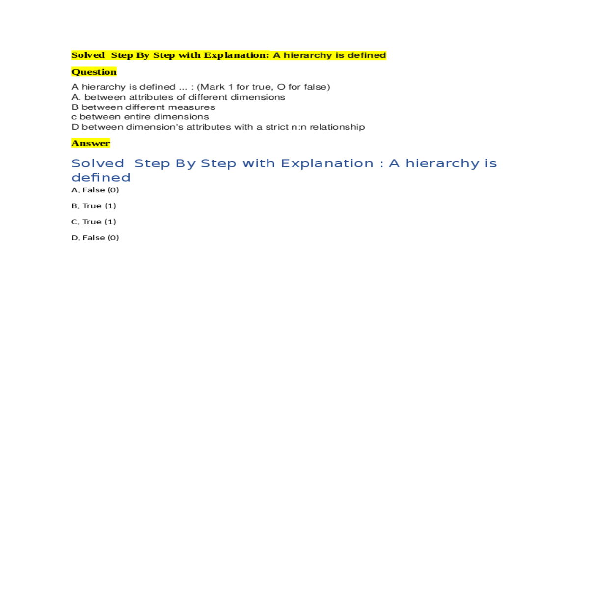 solved step step with explanation hierarchy definedquestiona hierarchy ... solved step step with explanation hierarchy definedquestiona hierarchy ...
