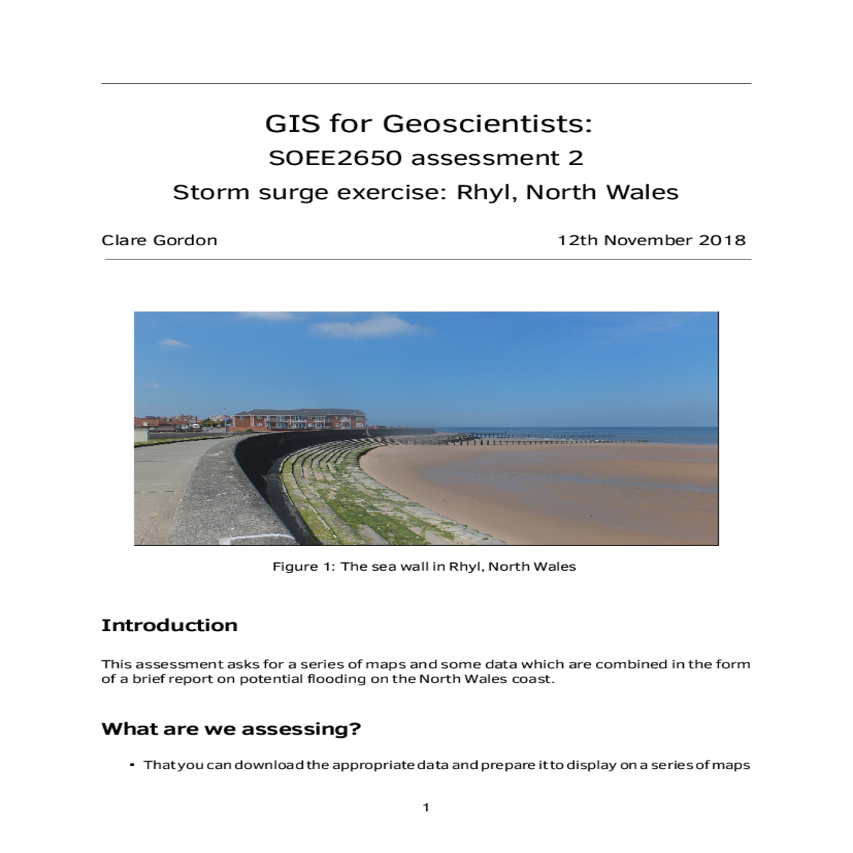 gis for geoscientists soee assessment storm surge exercise rhyl