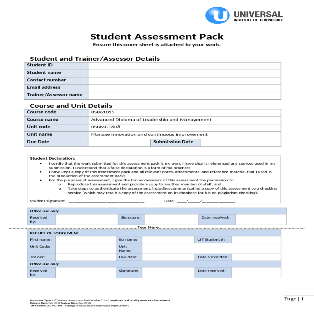 once all assessment tasks allocated to this unit of competency