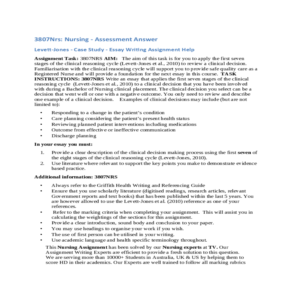 3807nrs nursing assessment answer