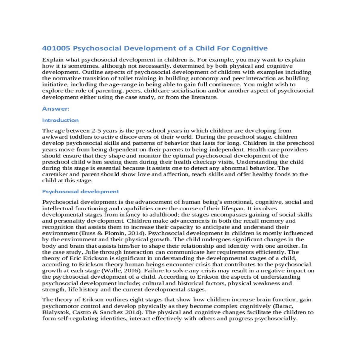 factors that affect psychosocial development