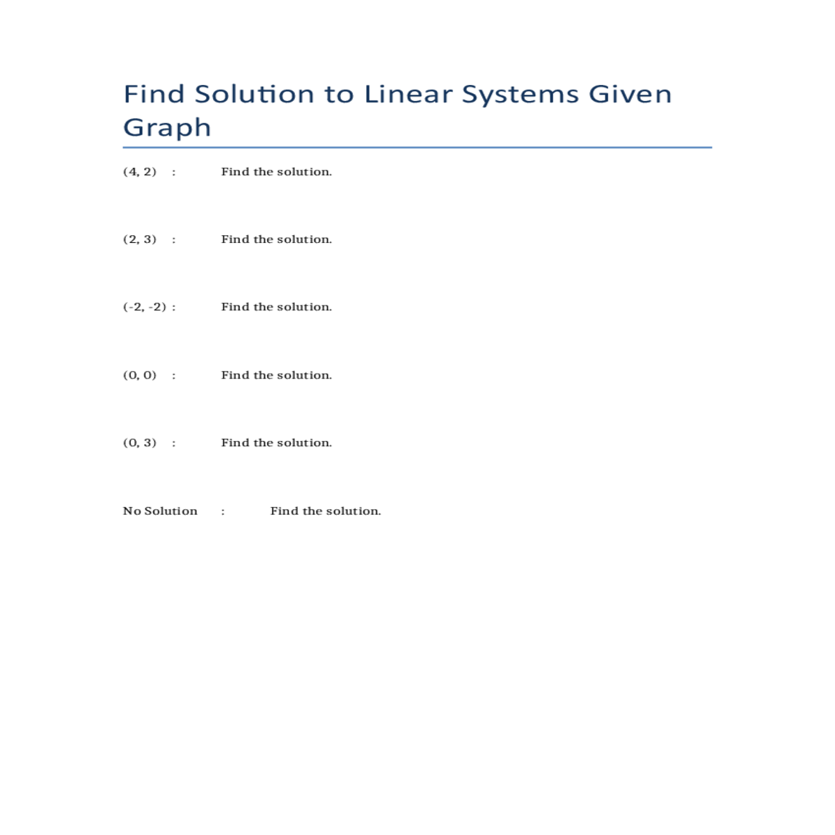 find the solution solution find the solution