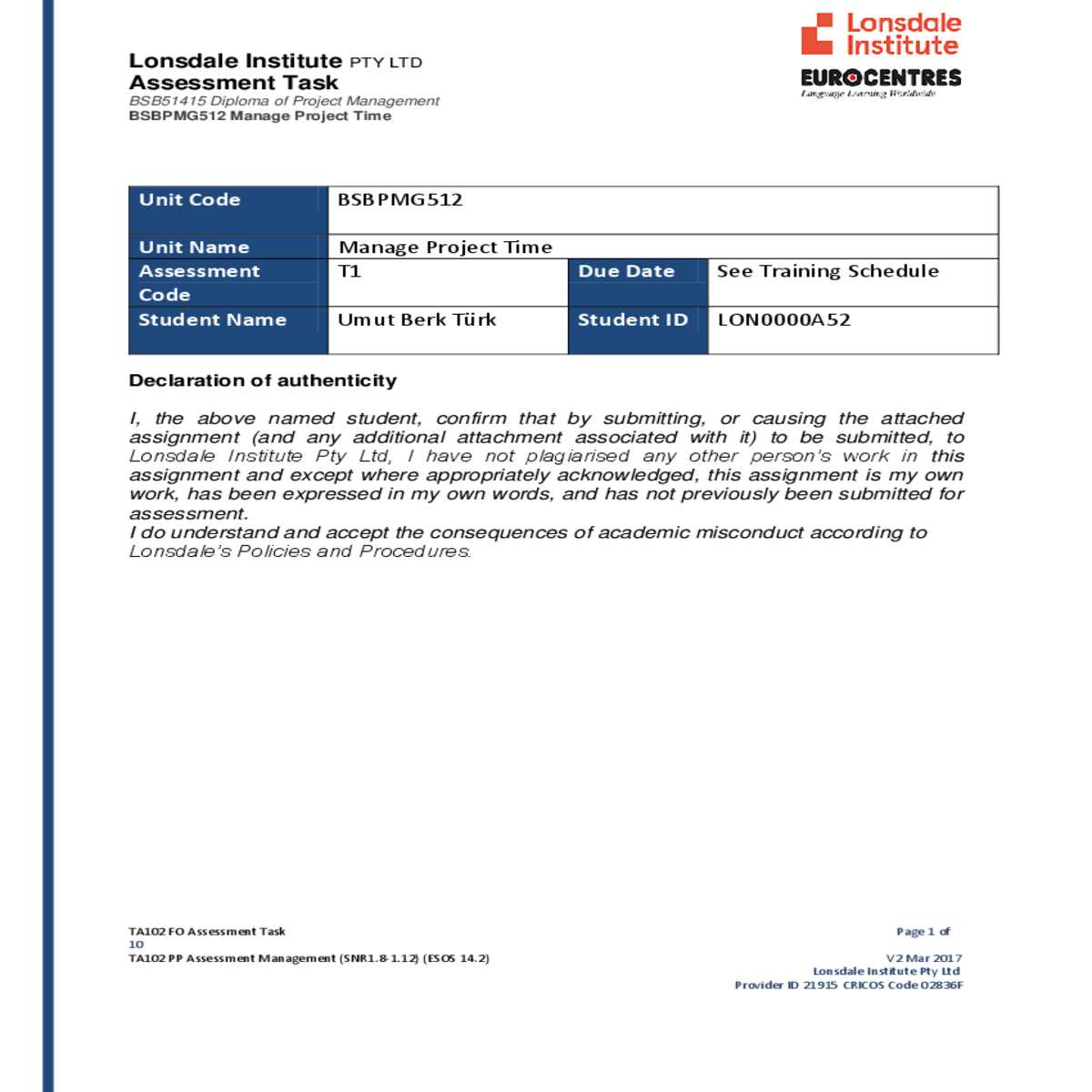 task duration and project timeline