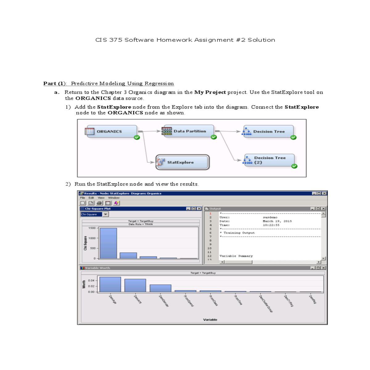 add regression node the diagram and connect the impute node