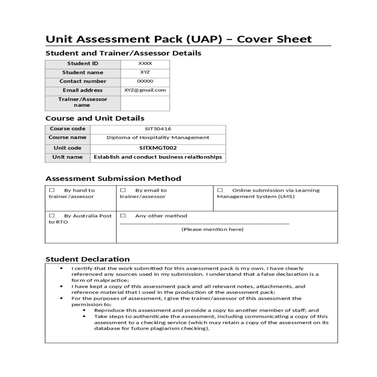 assessment task 1 unit knowledge test ukt