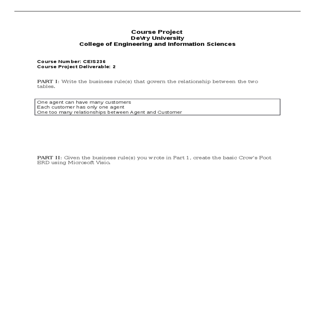 create the basic crow foot erd using microsoft visio iii using