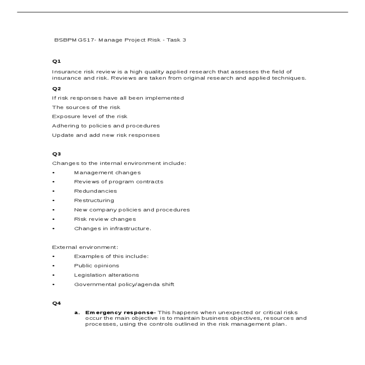 Quality Management Plan Documentation Reviews Checklist 8534
