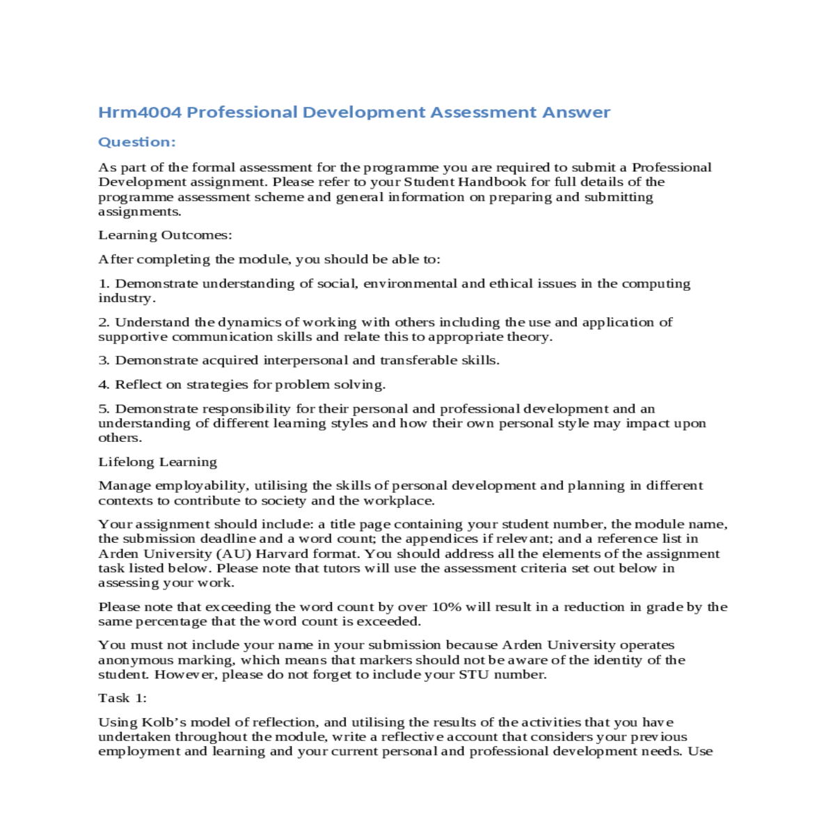 the personal development plan limited extent and depth