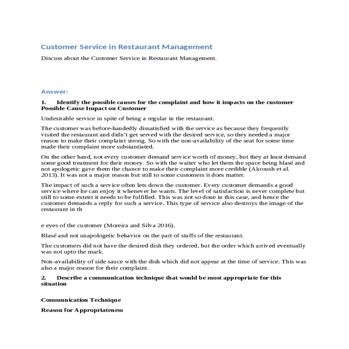 5 outline three reasons to welcome complaints