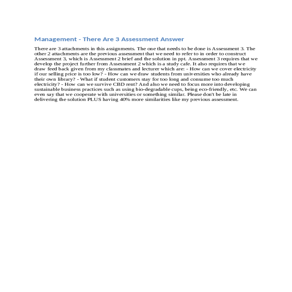 which assessment brief and the solution ppt