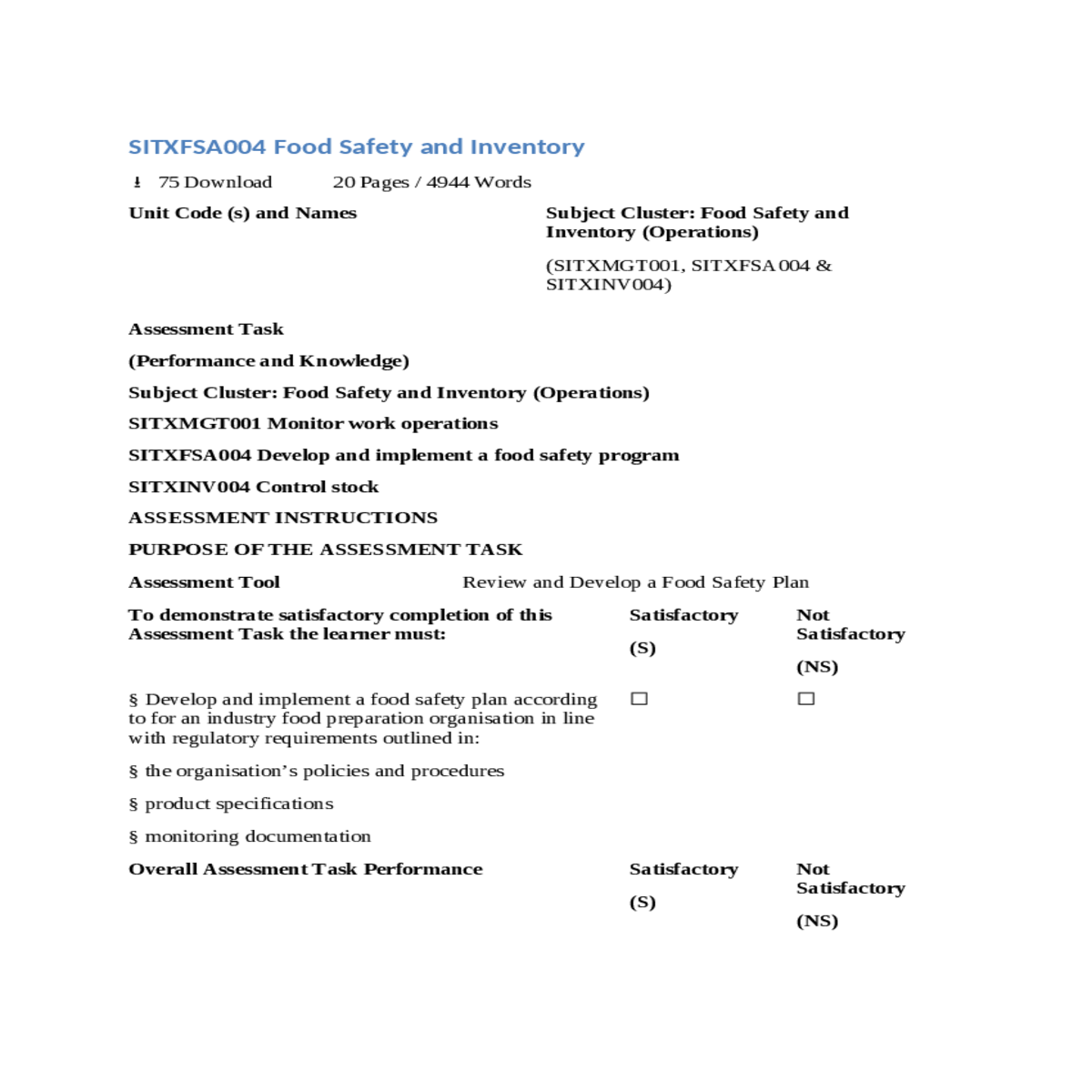 this program identifies the potential food safety hazards and