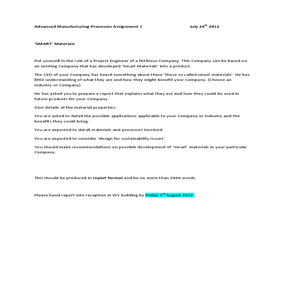 advanced manufacturing processes assignment july smart material