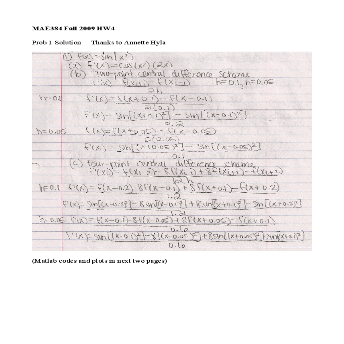 mae fall prob solution thanks annette hyla codes and plots next