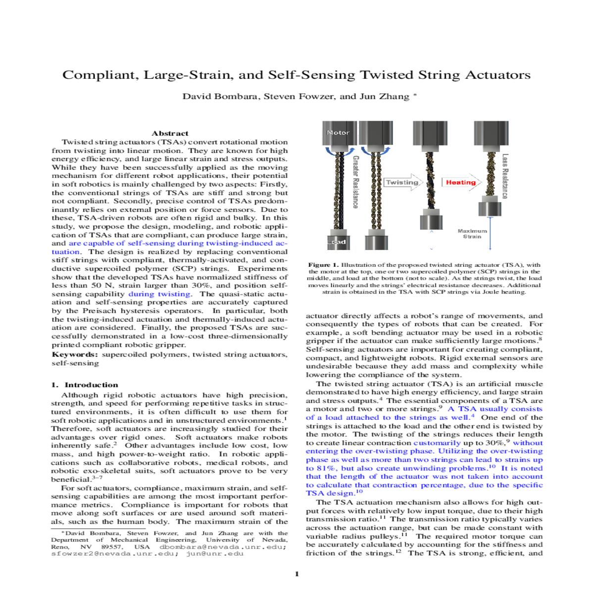the input voltage the tsa and resulting contraction versus time