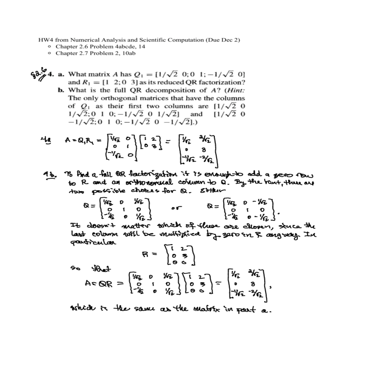 matrix sat dec pst and matrix the solution element vector the e