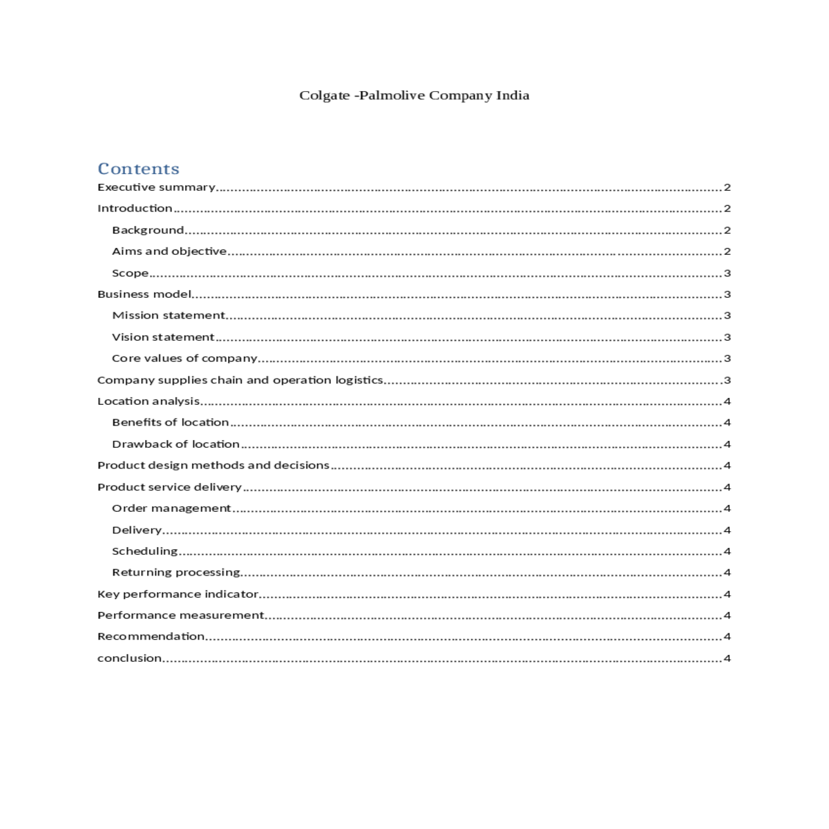 Key Performance Indicator 9634