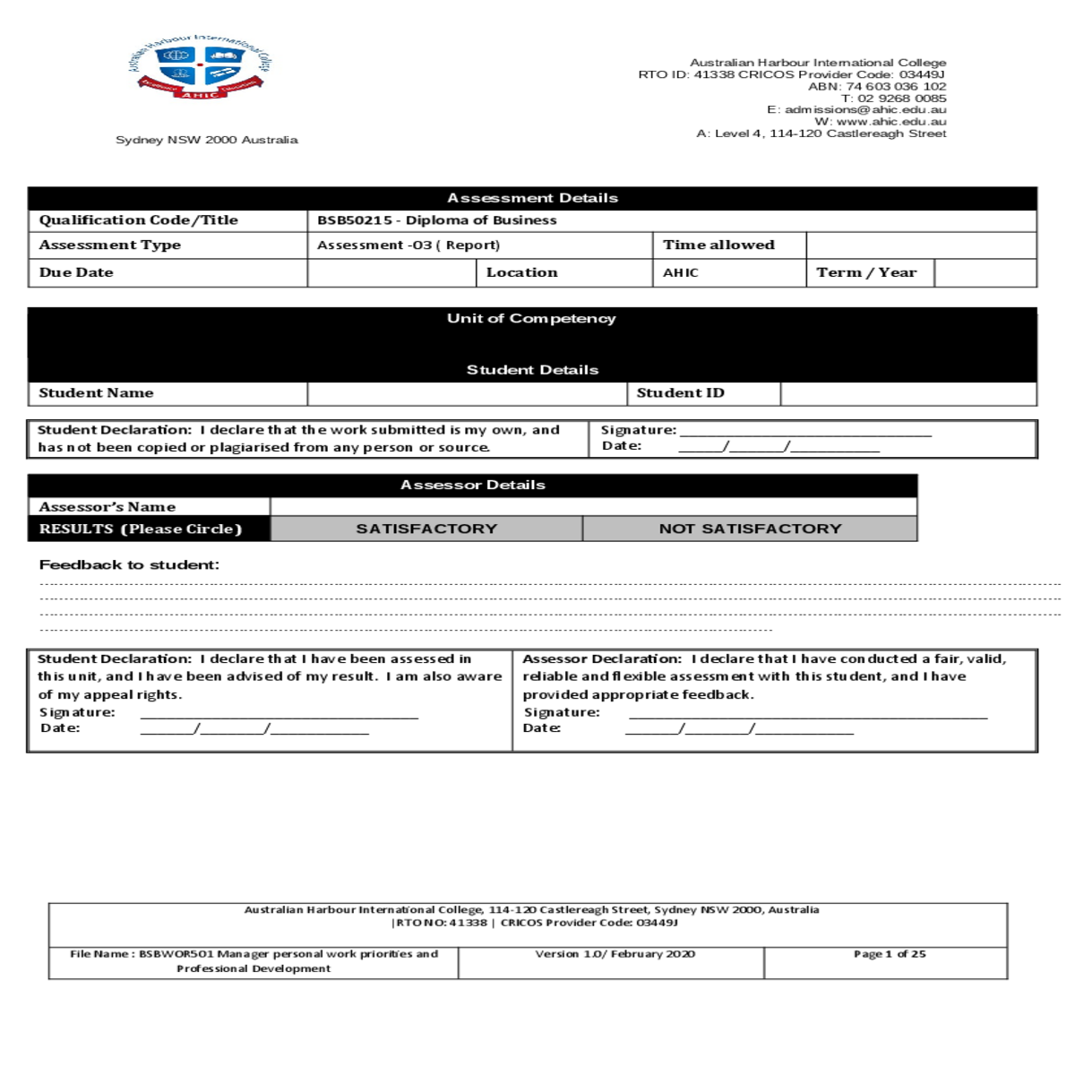 assessment task 3 professional development