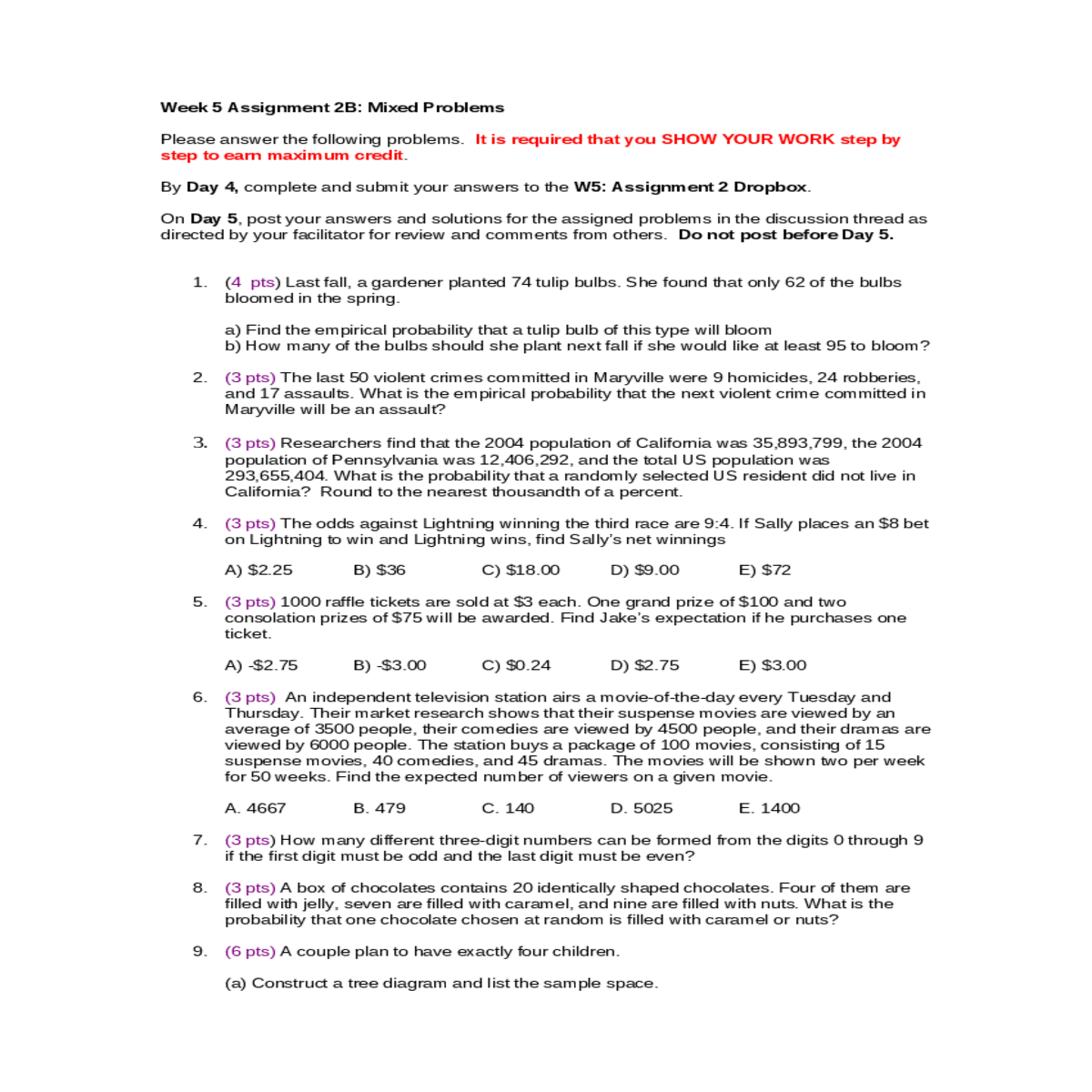 complete and submit your answers the assignment dropbox day