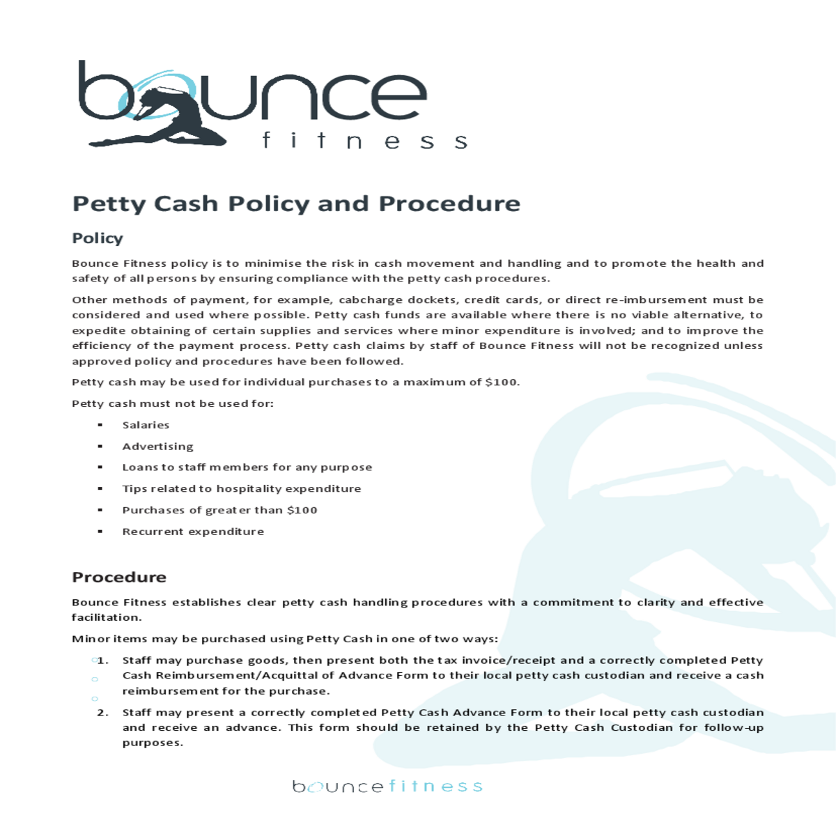 the petty cash handover form must completed