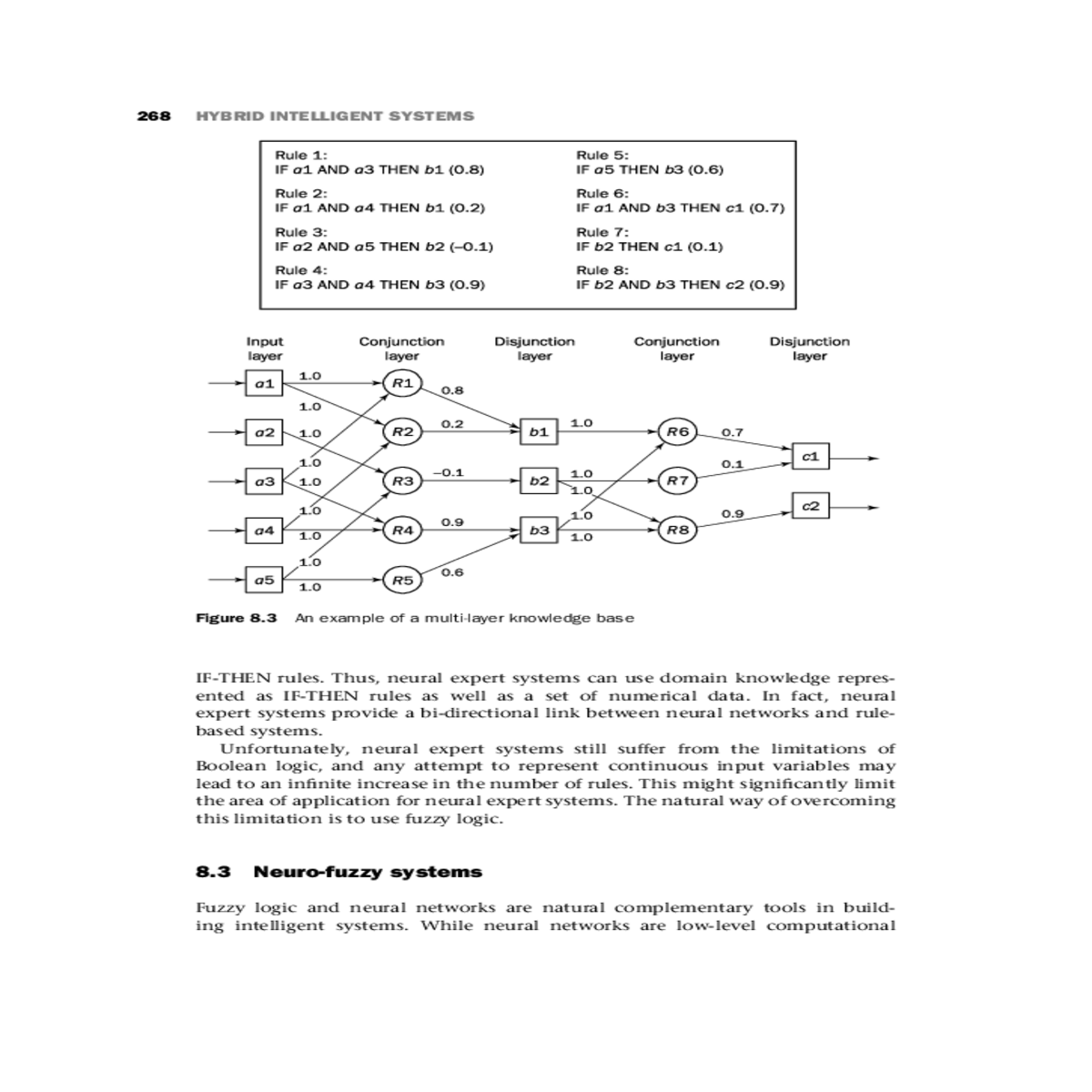 neurofuzzy system has input and output layers