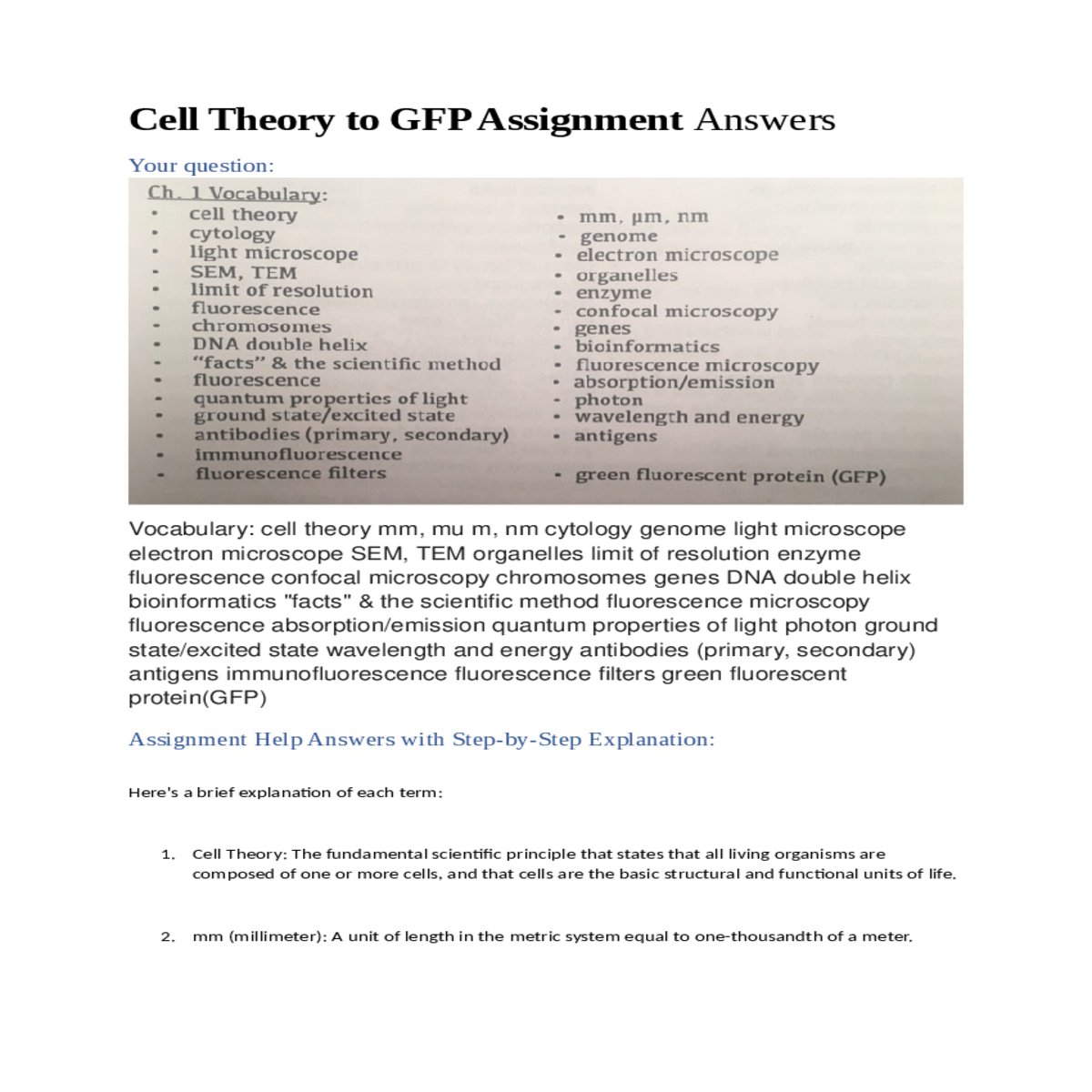 cytology genome light microscope electron microscope sem