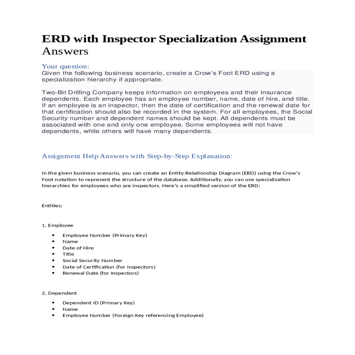 assignment help answers with stepbystep explanation