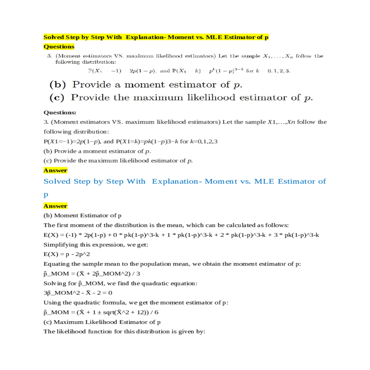 get var pcalculating the variance the moment estimator