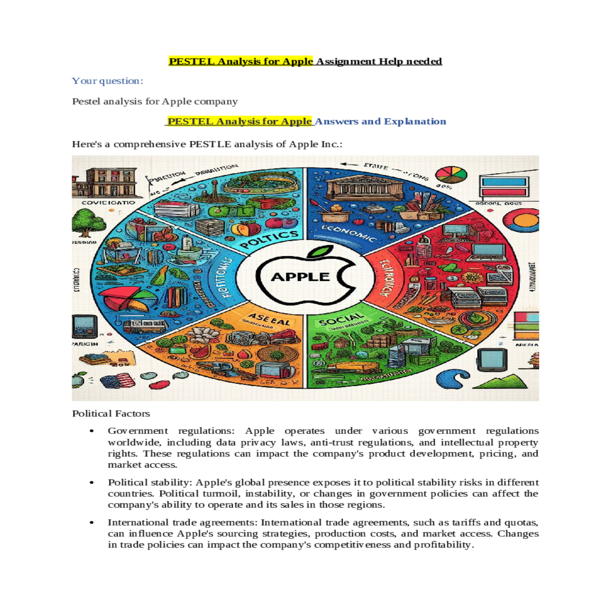 pestel analysis for apple answers and explanation