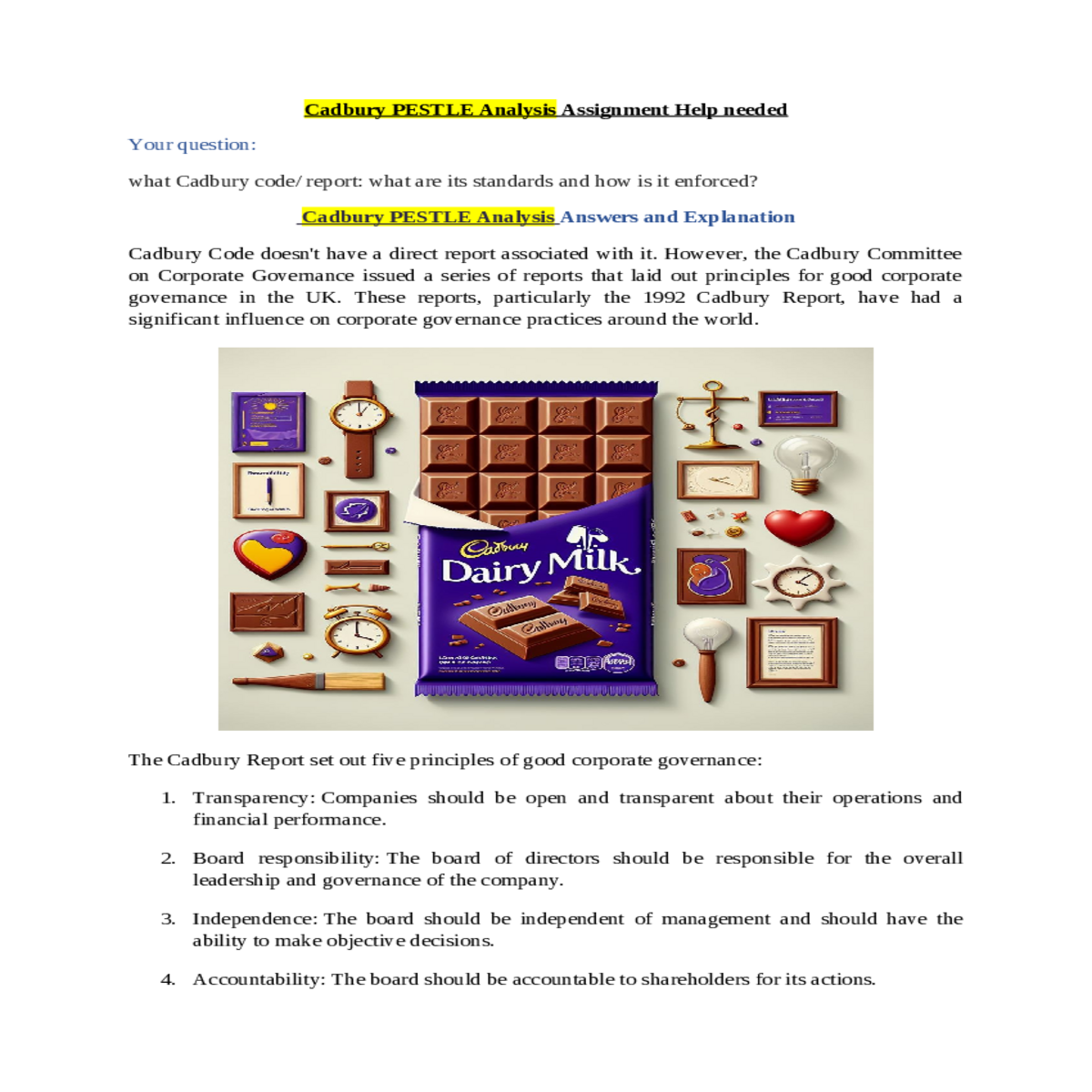 cadbury pestle analysis answers and explanation