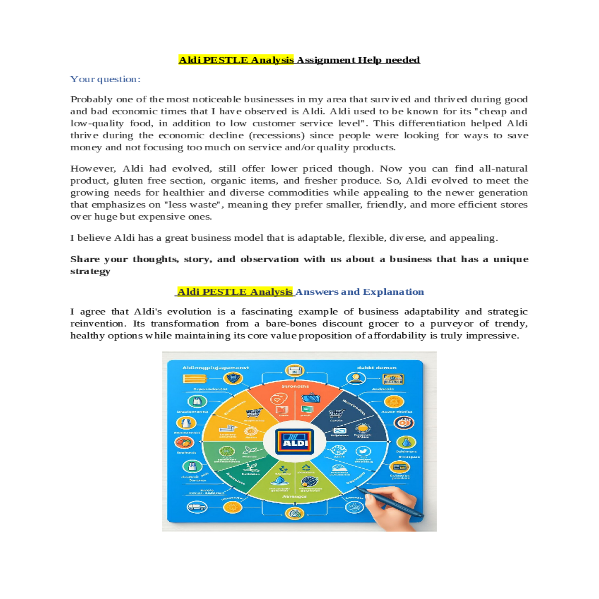 aldi pestle analysis answers and explanation